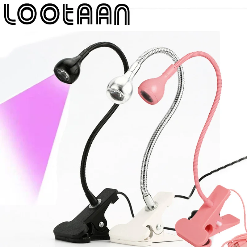 Desktop Led Mini Nail Lights Dryer UV Lamp Ultraviolet Flexible Clip On ...