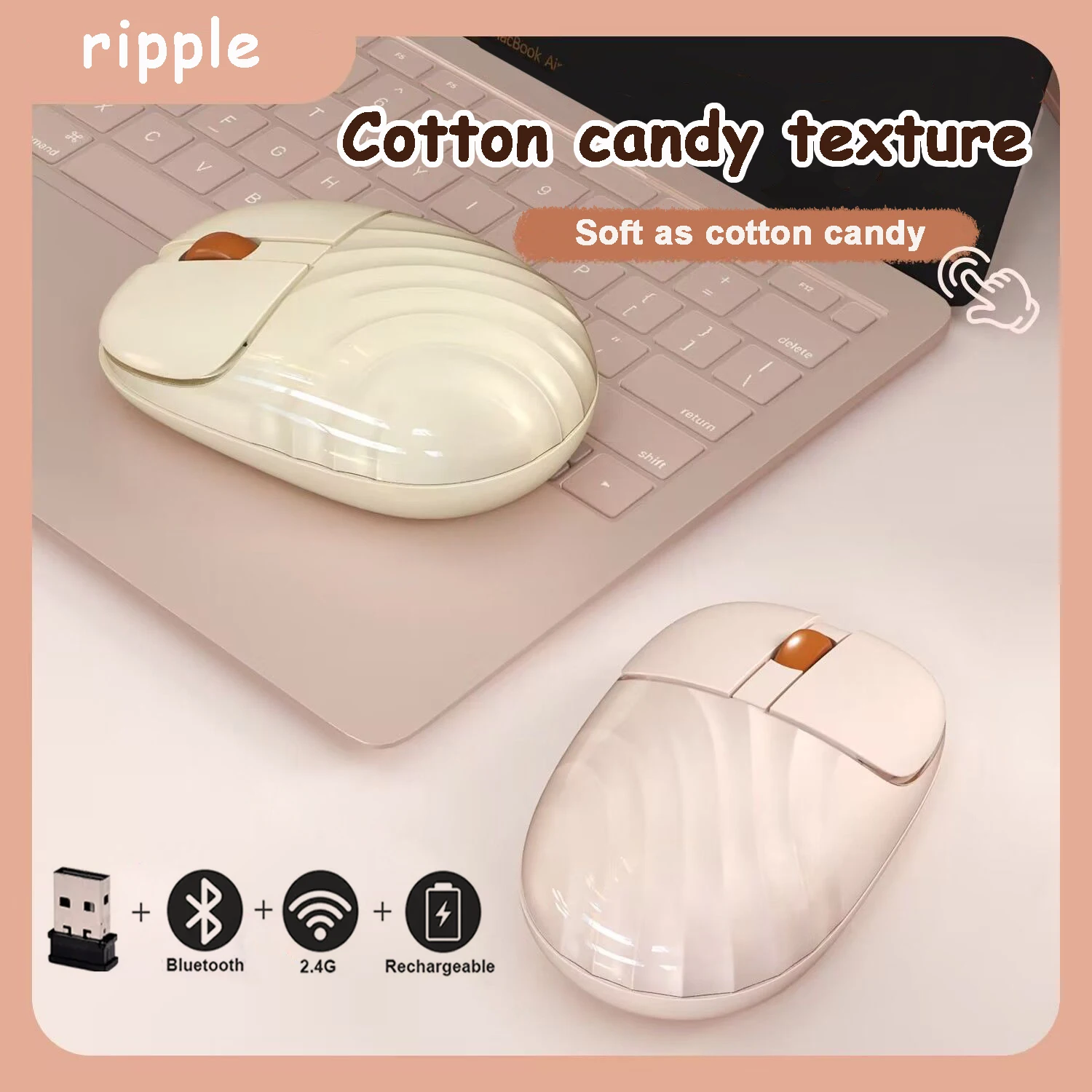 Dual-Modes-Bluetooth-2-4G-Wireless-Mouse-Portable-Rechargeable-Cute ...