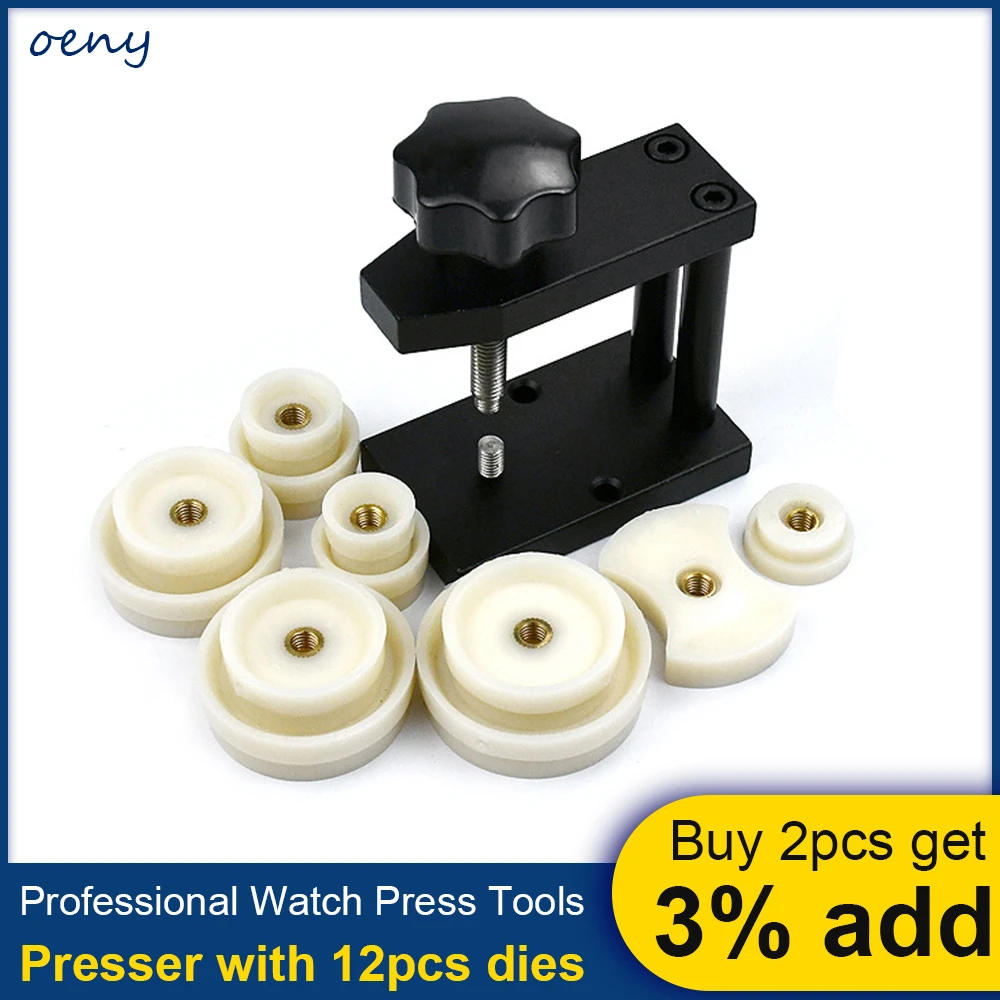 13pcs/set Watch Case Press Dies Watch Crystal Front Back Case Cover ...