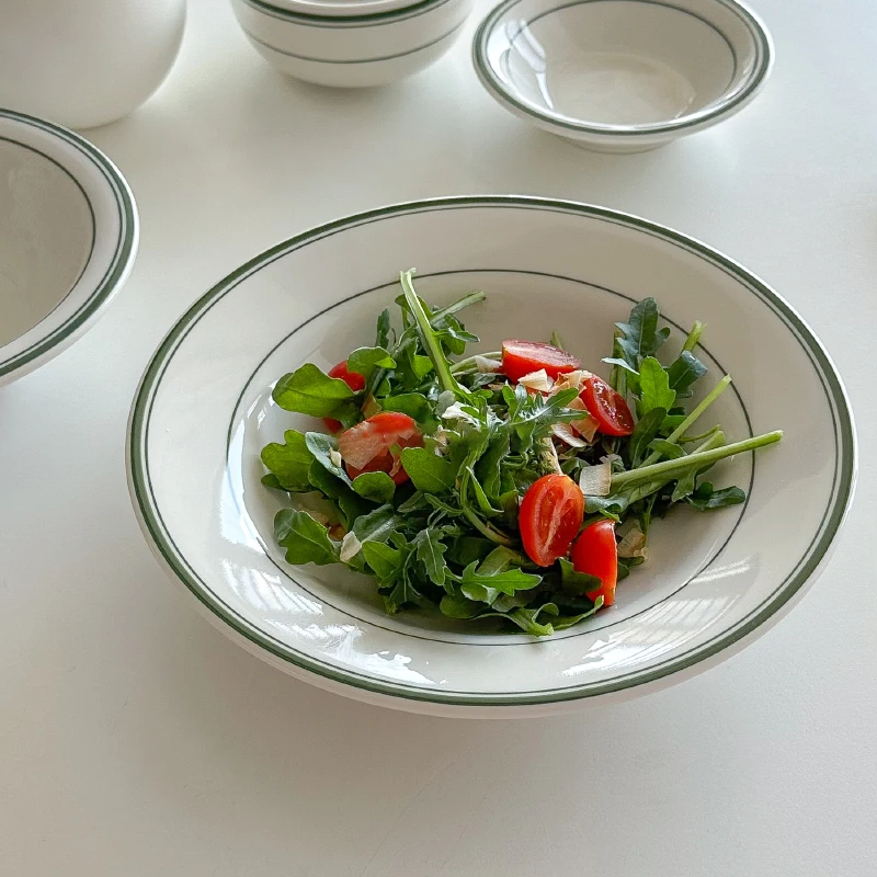 Korean-Style-Ins-Ceramic-Plate-Simple-Round-Household-Tableware-Pasta ...