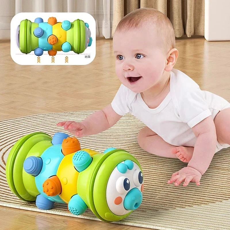 Baby-Crawling-Roller-Toy-Infant-Activity-Tummy-Time-Roller-Montessori ...