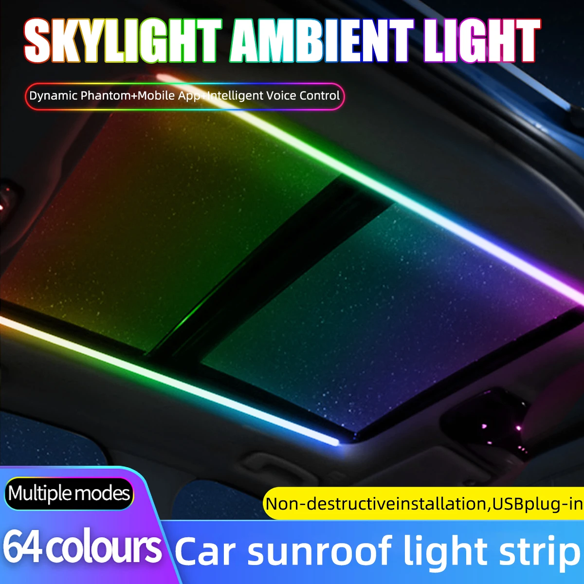 2Pcs-150cm-Car-Sunroof-Ambient-Light-APP-Control-Skylight-Symphony ...