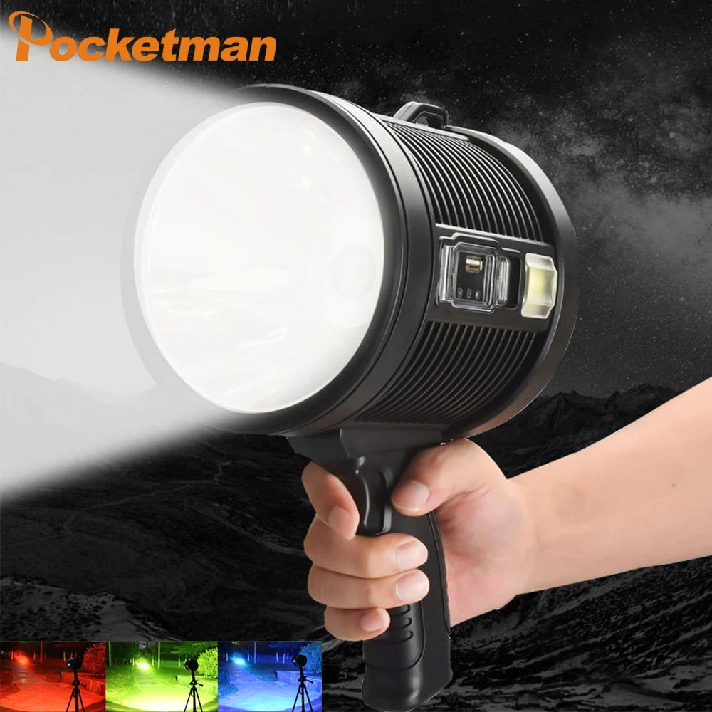 Led Flashlight Searchlight Spotlights | Portable Spotlight Searchlight ...