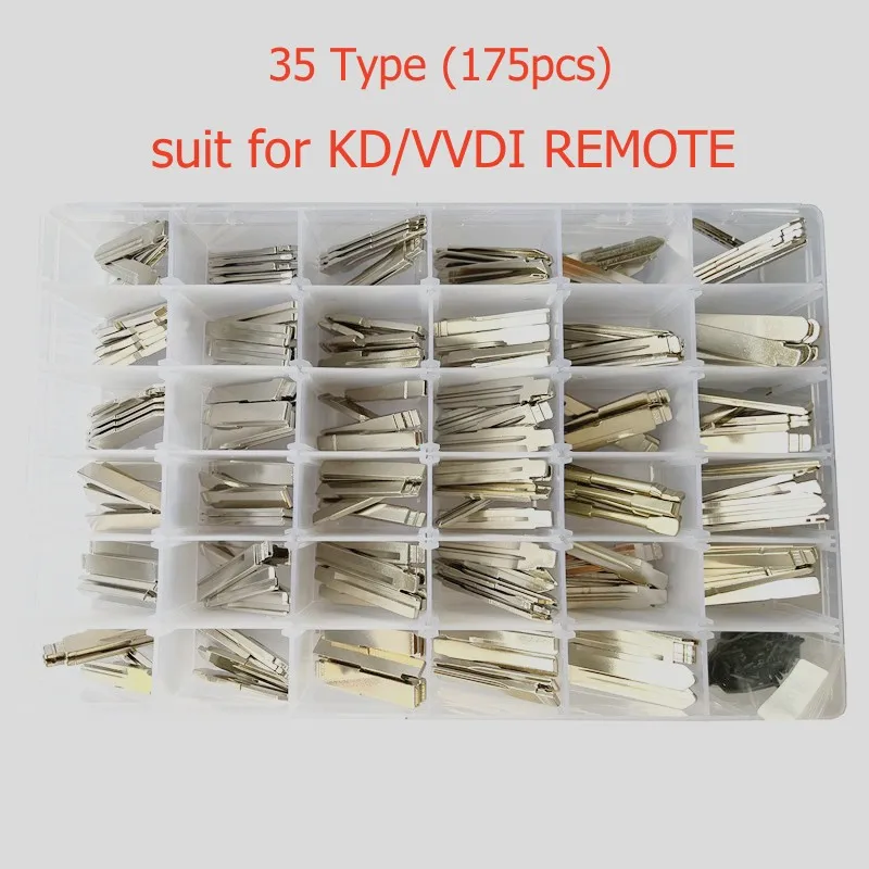175pcs/lot Uncut Metal Blank Car Key Blade Set With a Box for JMD VVDI ...