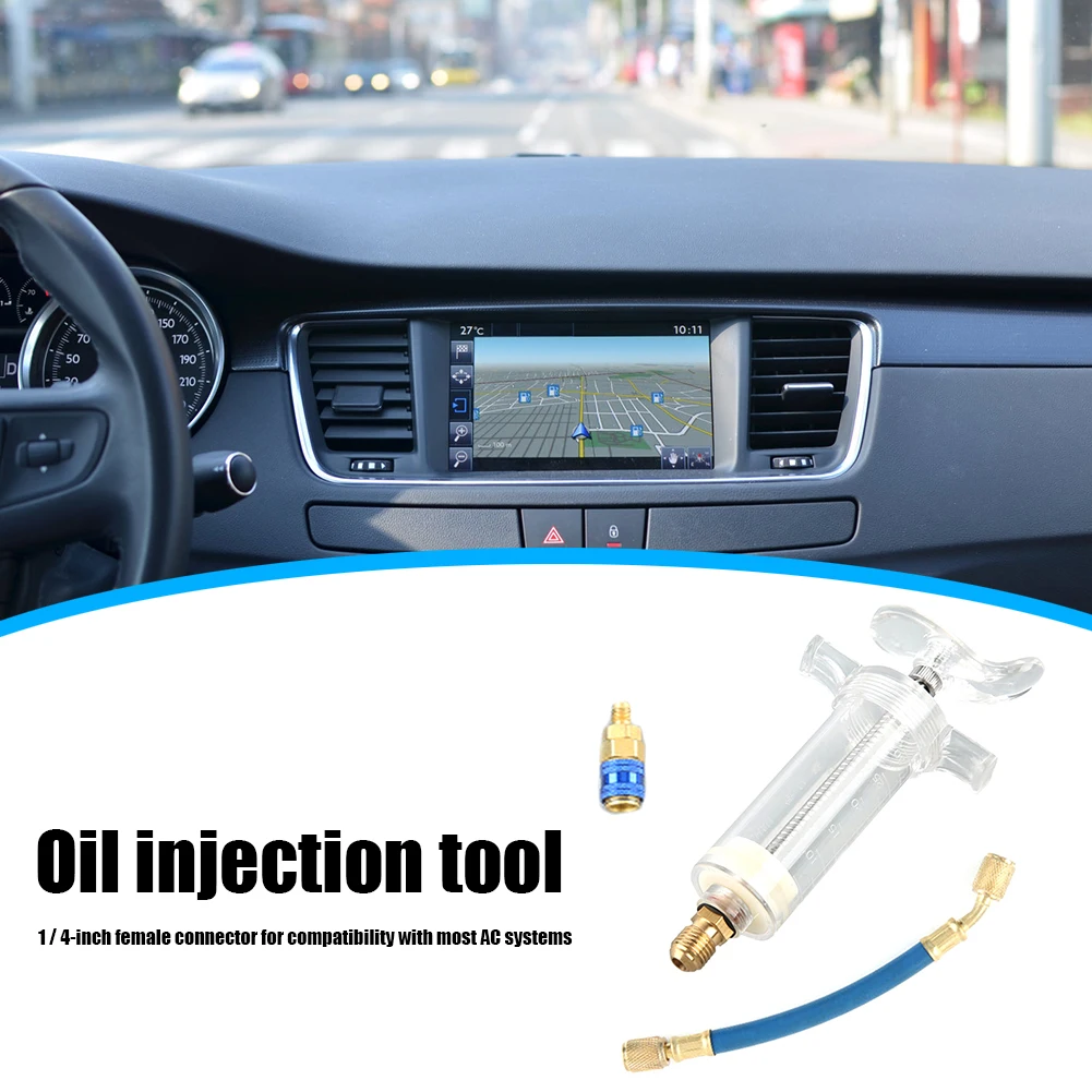 Car-A-C-Oil-Dye-Injector-with-Low-Side-Quick-Coupler-Adapter-30ml-Auto ...