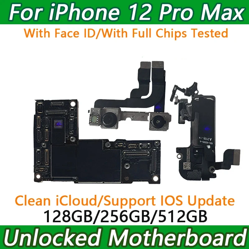 Unlocked-Motherboard-for-iPhone-12-Pro-Max-Mainboard-with-Face-ID ...