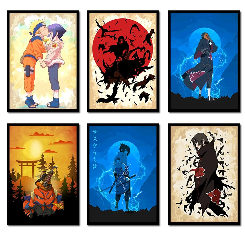 Anime Peripheral Naruto Poster Akatsuki Cartoon Figure Pain Uchiha ...