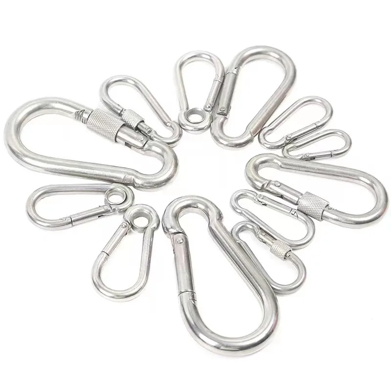 M4-M6-M8-M10-M12-304-Stainless-Steel-Spring-Snap-Carabiner-Quick-Link ...