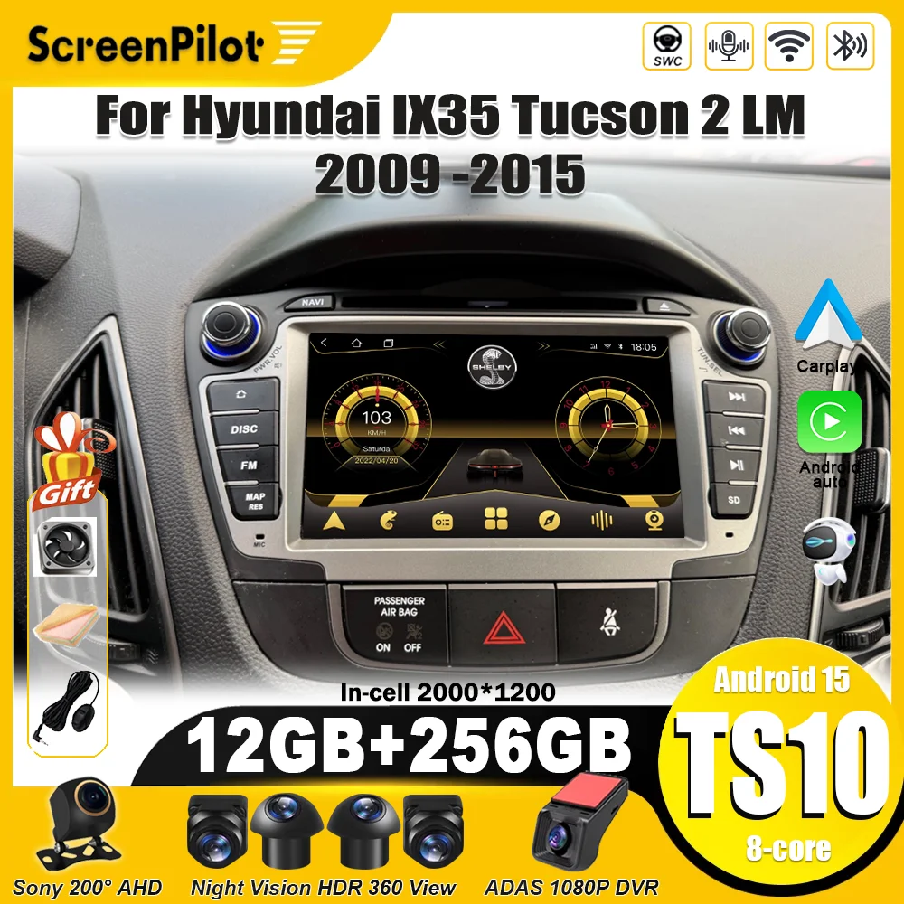 For Hyundai IX35 Tucson 2 LM 2009 - 2011 2012- 2015 Android15 Stereo ...
