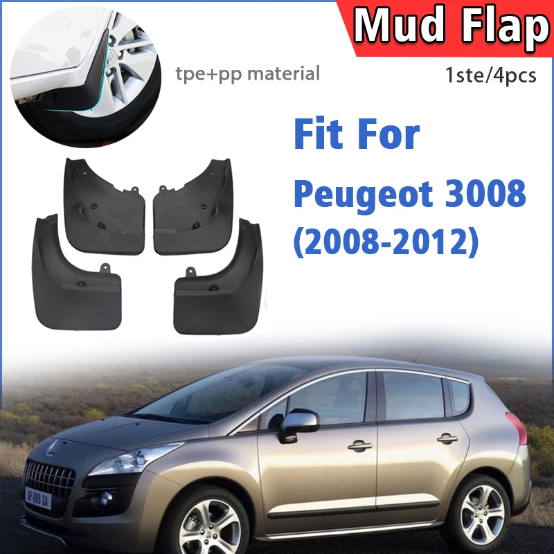 Car Accessories Front Rear 4pcs FOR Peugeot 3008 Mud Flaps Guard Splash ...