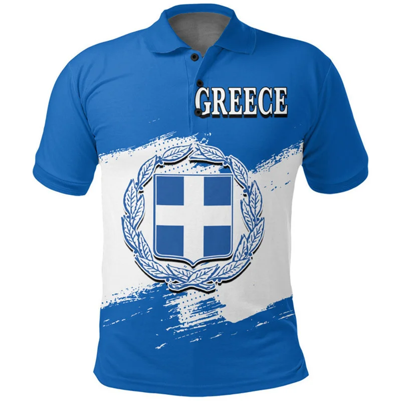 Greece Flag Map 3D Print Polo Shirt The RepublicOf Greece Coat Of Arms ...