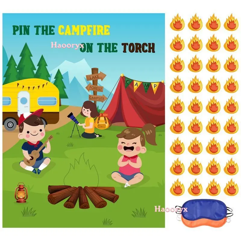 Camping-Pin-The-Tail-Games-Party-Supplies-Pining-The-Campfire-On-The ...