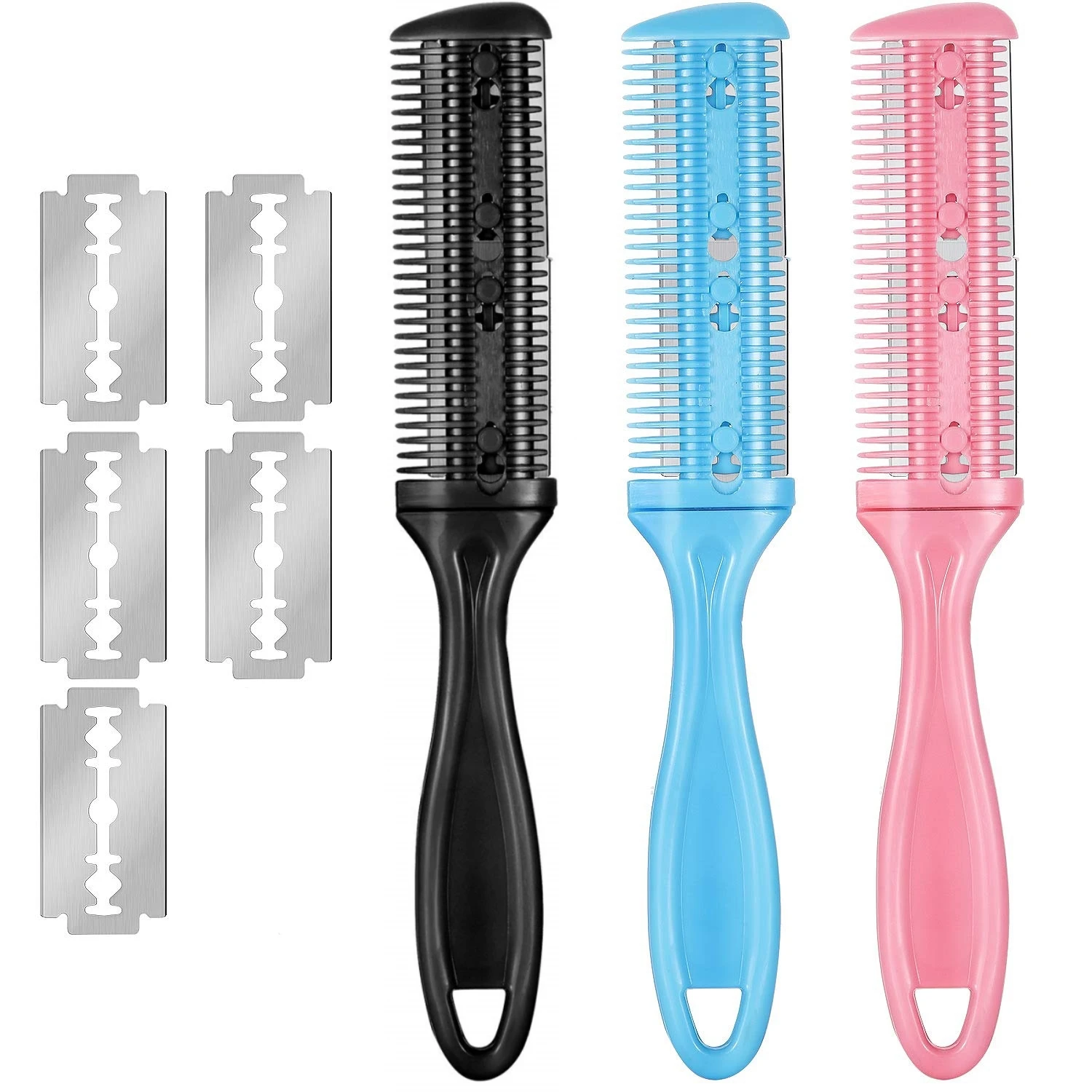 Razor-Comb-With-5-Pcs-Extra-Razors-Hair-Cutter-Comb-Dual-Side-Cutting ...