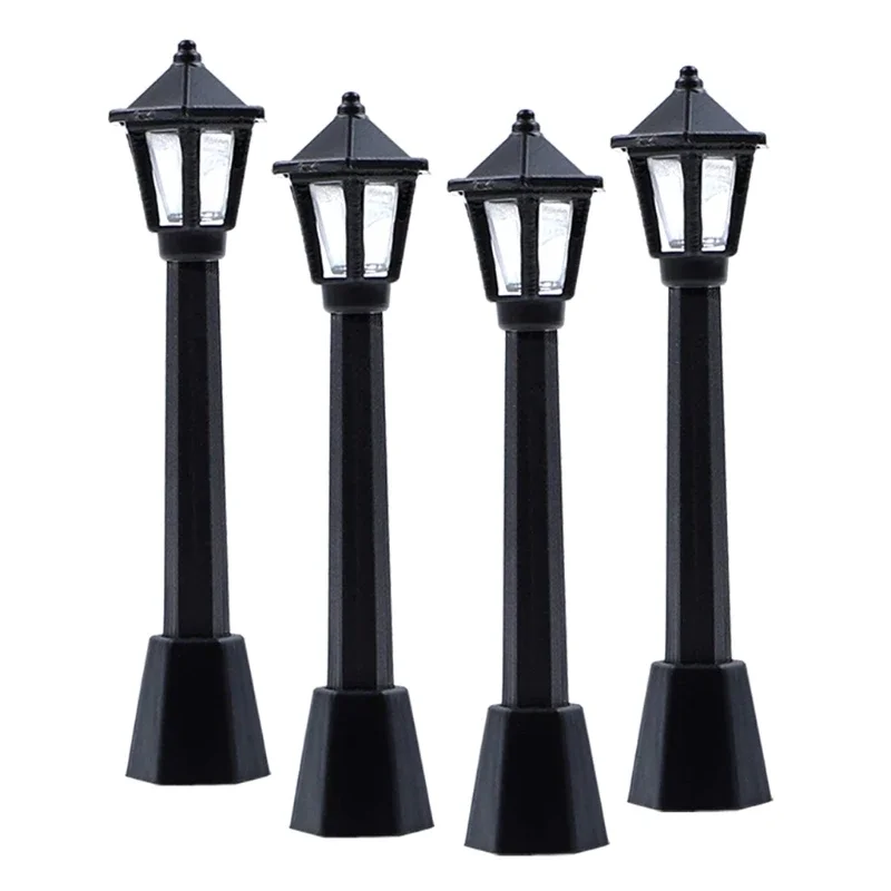 4pcs Street Lights Mini Lamp Post Model Lights for Doll House Decor ...