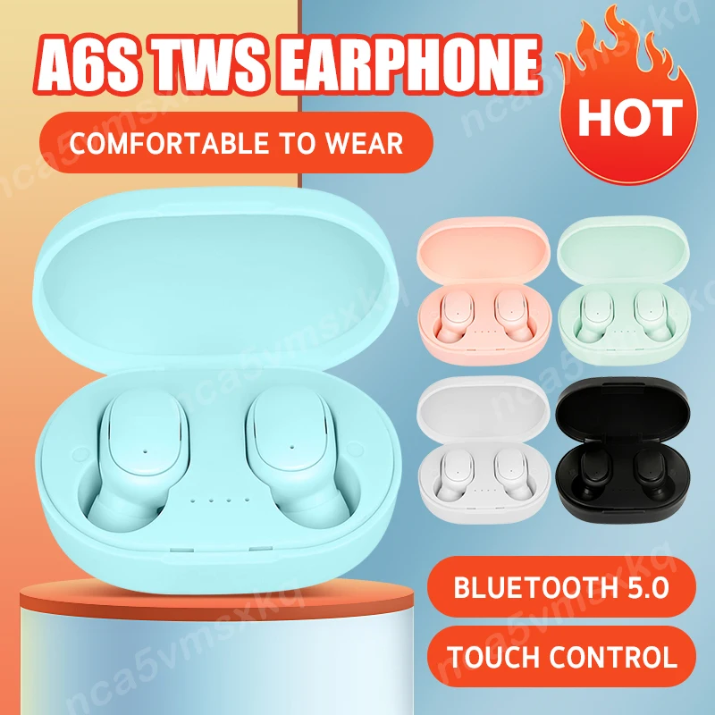 A6S TWS Bluetooth 5.1 Headphones Wireless Sport Earbuds Stereo In Ear ...