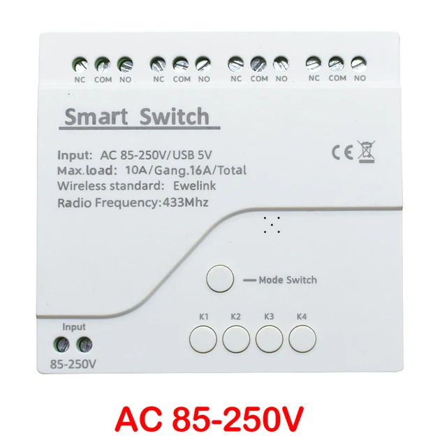 Ewelink Smart Wifi Switch 4 Channel Light Motor Garage House Home ...