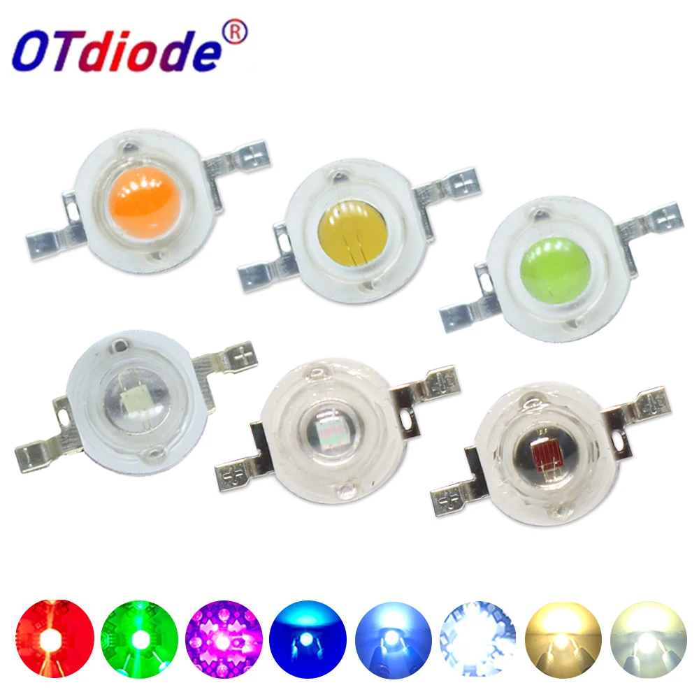 50-pz-reale-Full-Watt-1W-3W-30-45mil-3V-LED-ad-alta-potenza-Chip ...