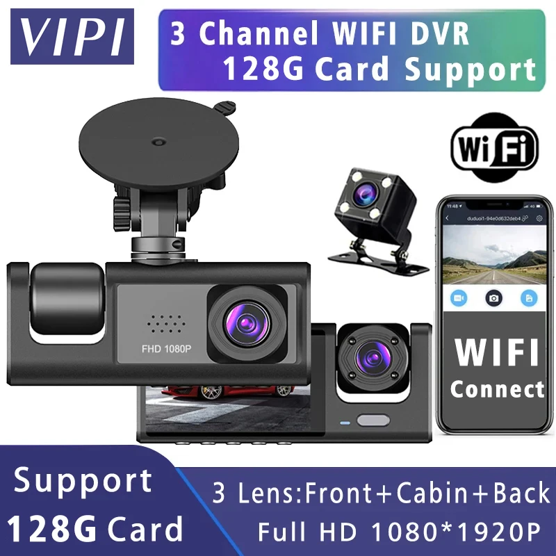 3-Channel-HD1080P-Car-Dvr-WIFI-Mini-Dash-Cam-Interior-Vehicle-Three-Way ...
