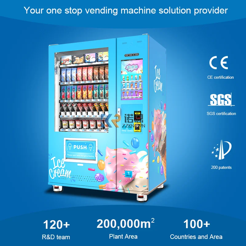 Commerical Vending Machine OEM automatic Frozen Food Ice Cream Vending ...