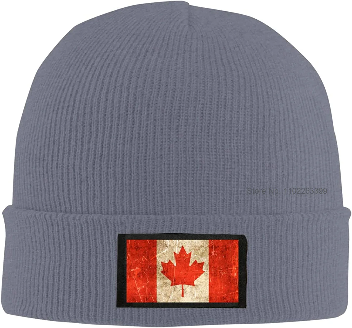 Vintage-Aged-and-Scratched-Canadian-Flag-Unisex-Warm-Winter-Hat-Knit ...