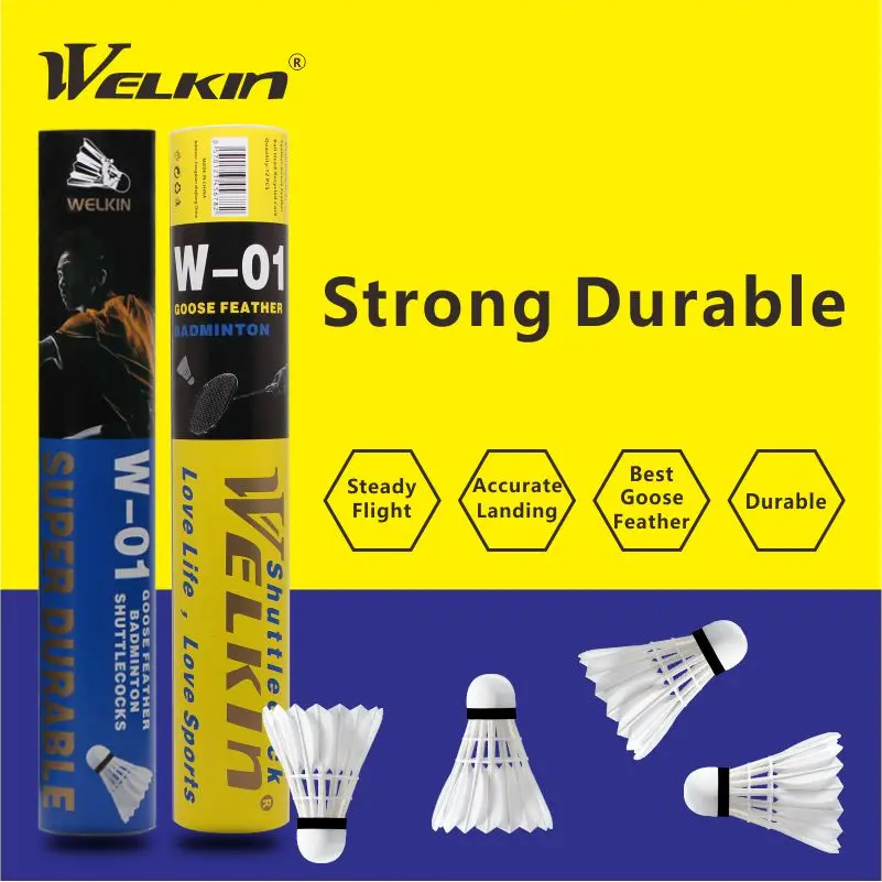 W01 Shuttlecocks Badminton Outdoor Sport White Goose Feather ...