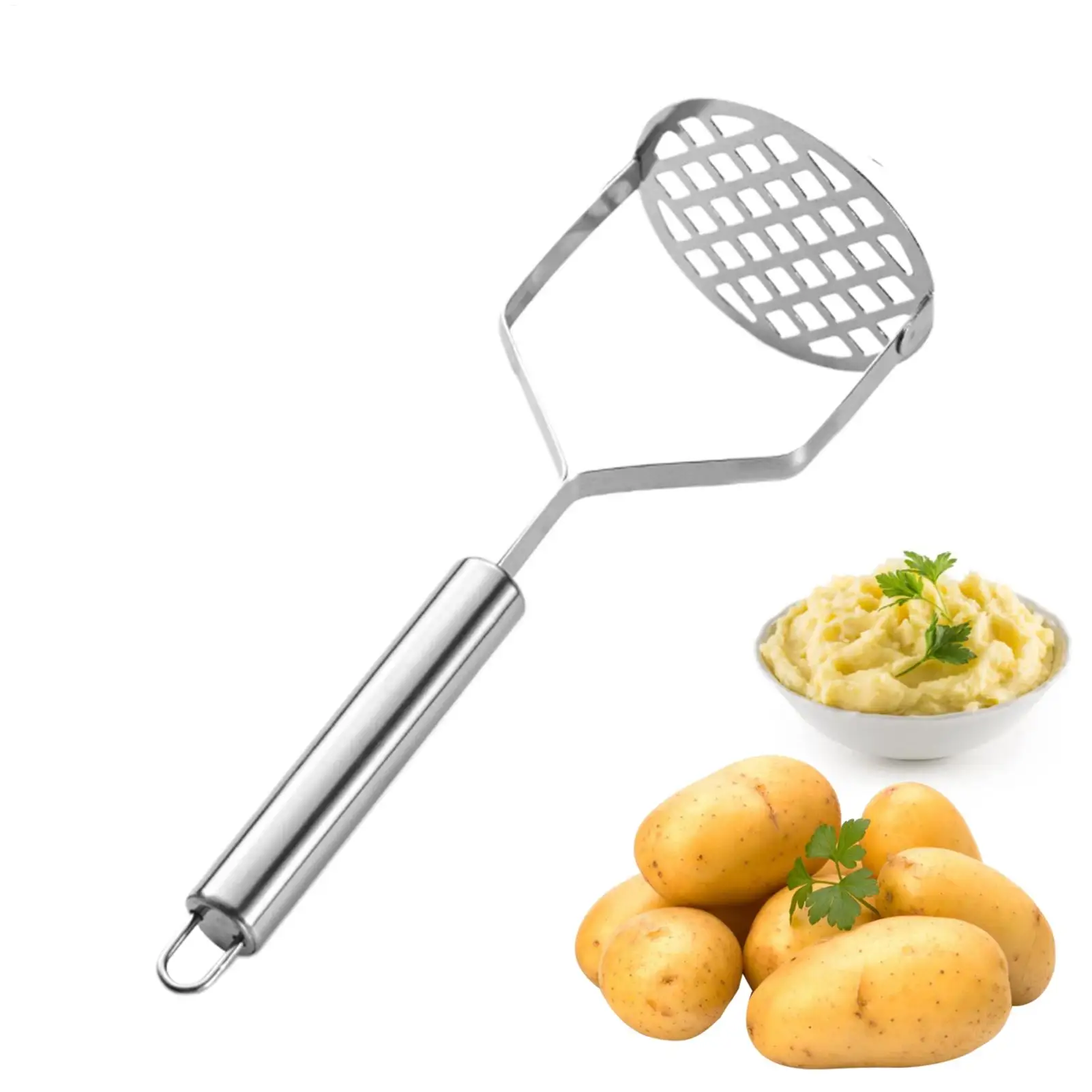 Stainless Steel Potato Masher Manual Food Masher & Ricer for Perfect ...