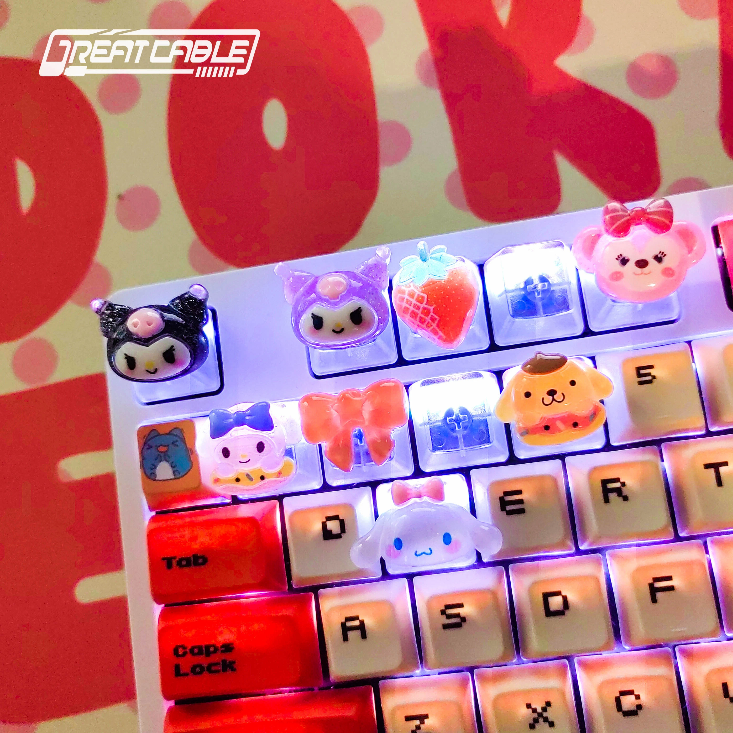 Keycap transparente hecho a mano personalizado Keycap Coolommy Melody ...