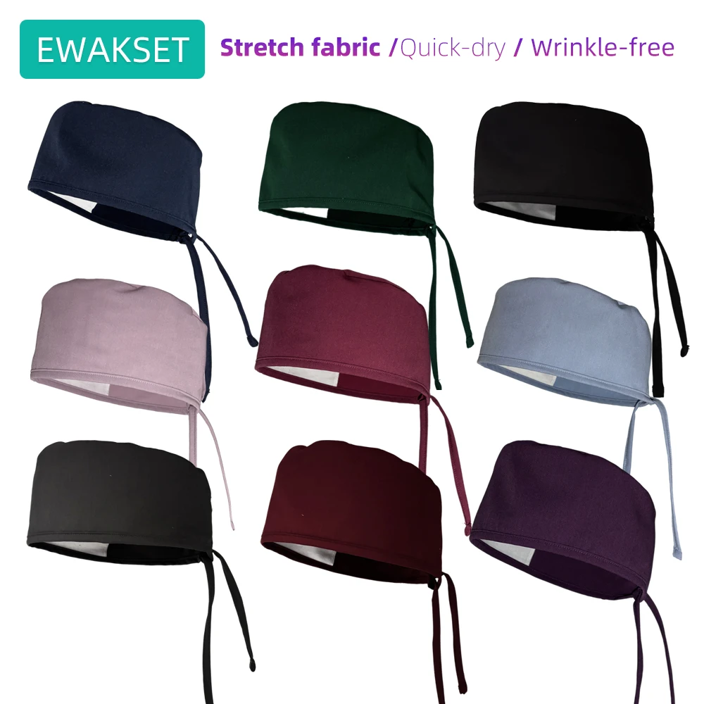 New Solid Surgical Cap stretch quick dry wrinkle free operating room ...