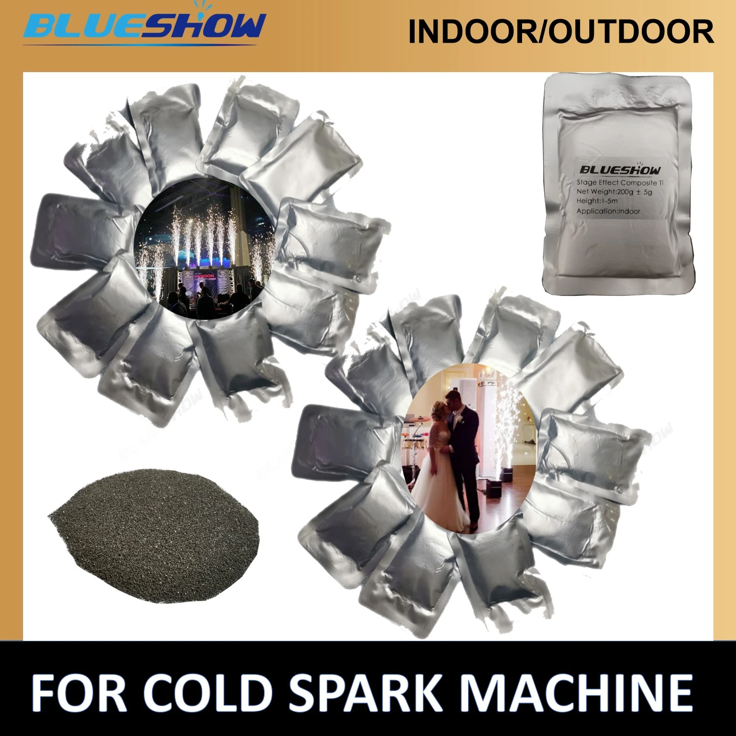 1~50 bags Ti Powder Cold Spark Machine 200g indoor outdoor Cold ...
