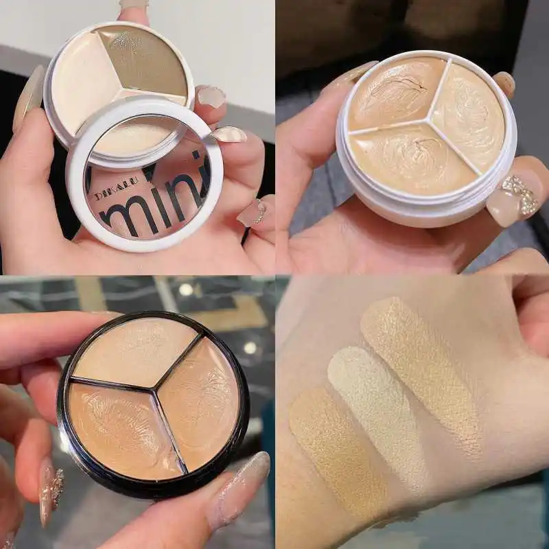 3 color Concealer Palette Moisturizing Cover Dark Circles and Acne ...