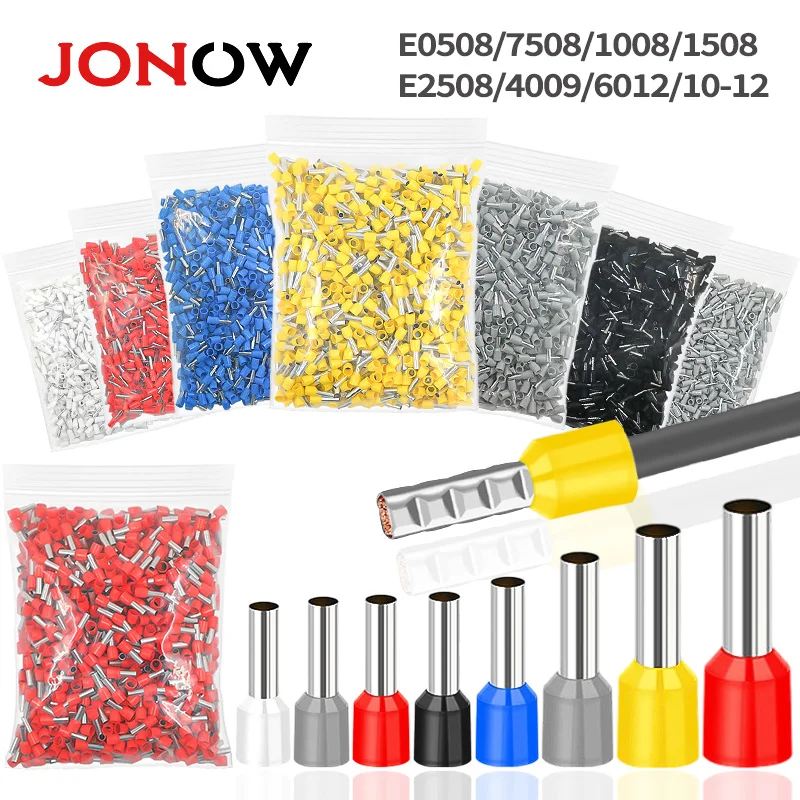 1000PCS Tubular Crimp Terminals Electrical Wire Cable Ferrules ...