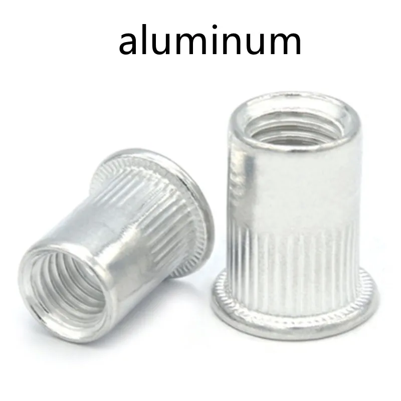10 50pcs aluminum rivet nut M3 M4 M5 M6 M8 m10 m12 flat head Aluminum ...