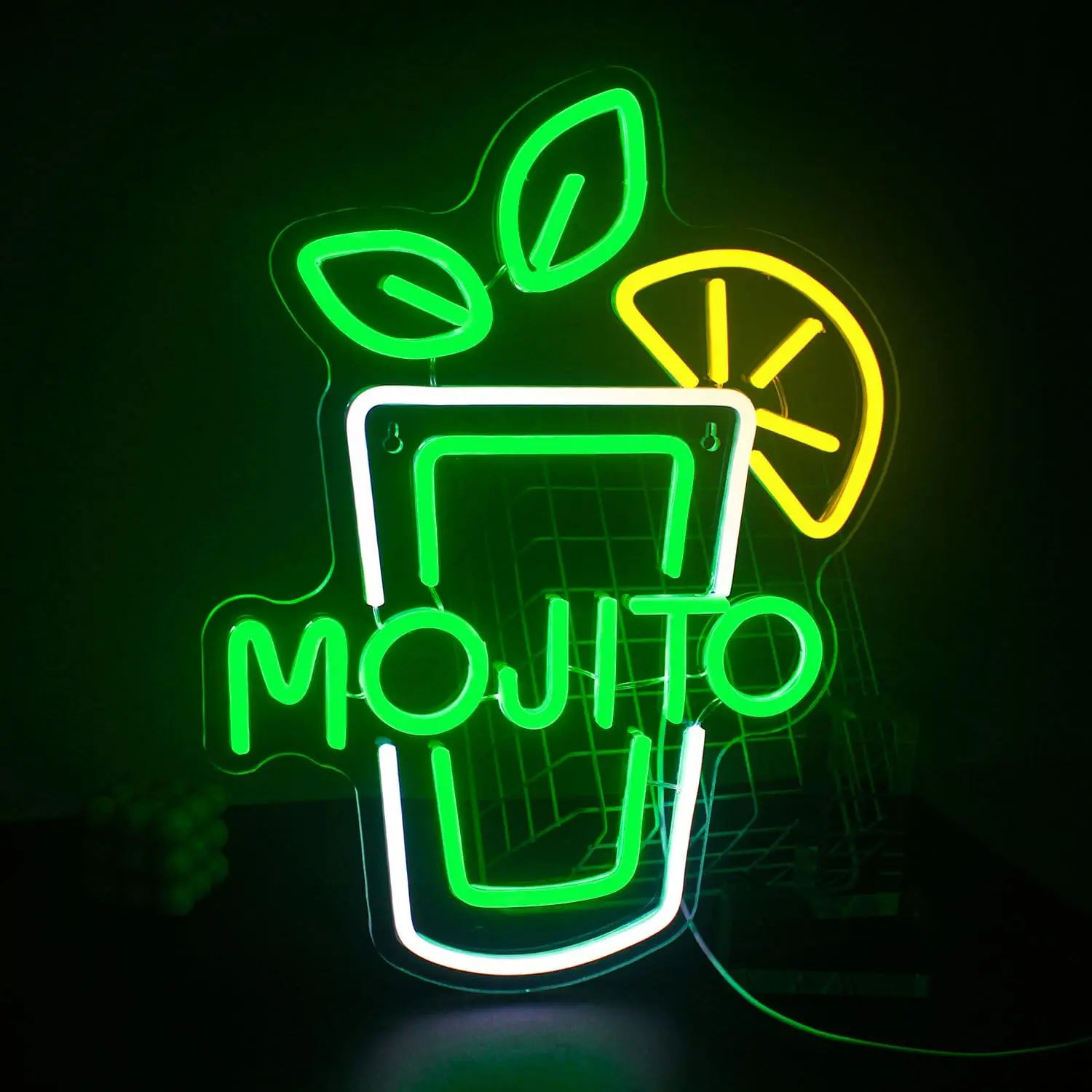 Mojito Cocktail Neon Sign USB Color Changing LED Wall Light for Home ...