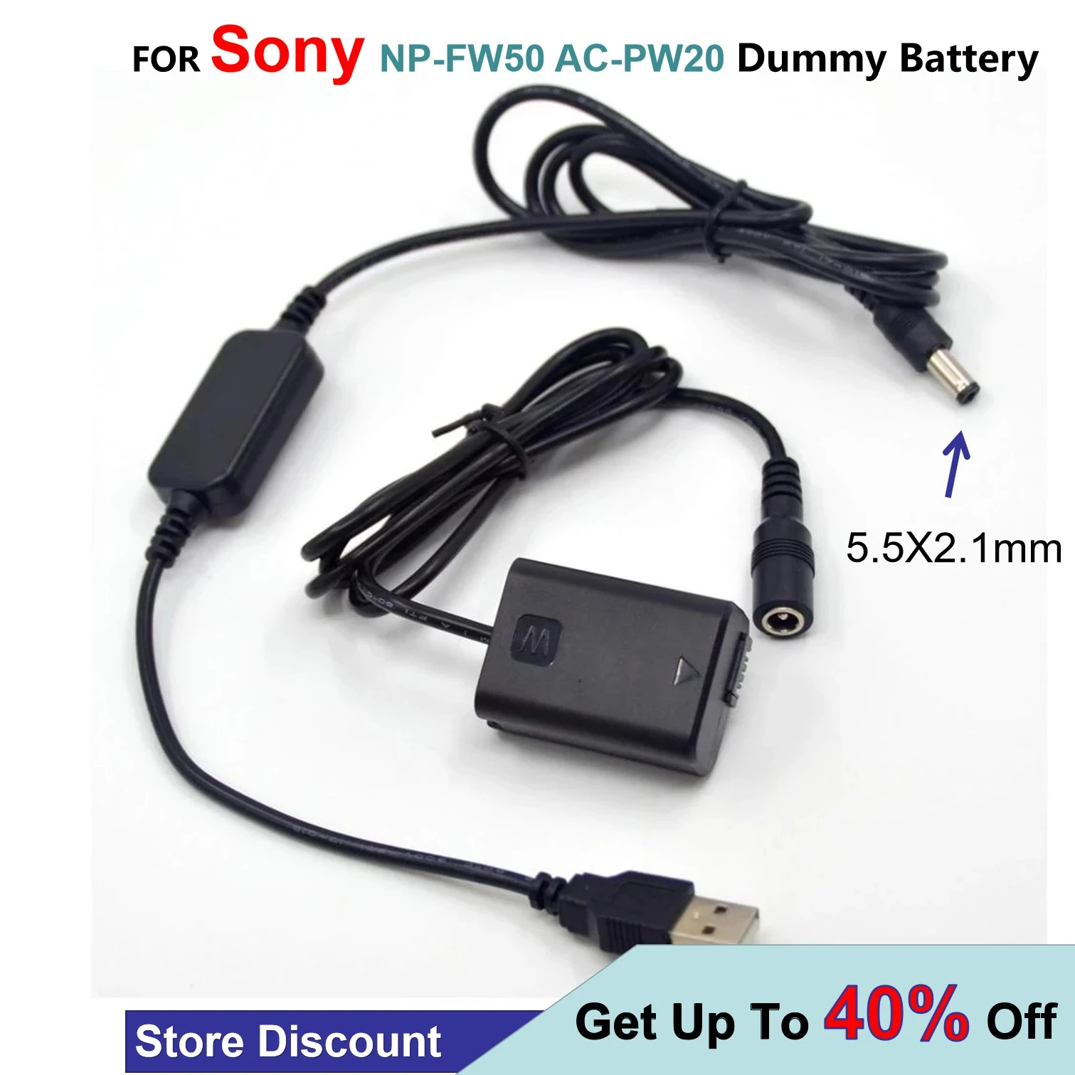 Dummy Battery Adapter Np-fw50 Usb | Sony A6500 Battery Usb Adapter ...