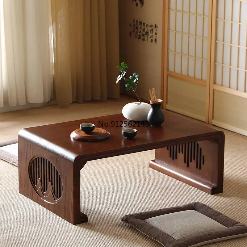 Pure Solid Wood Bay Window Small Tea Table Japanese Style Tatami Low ...