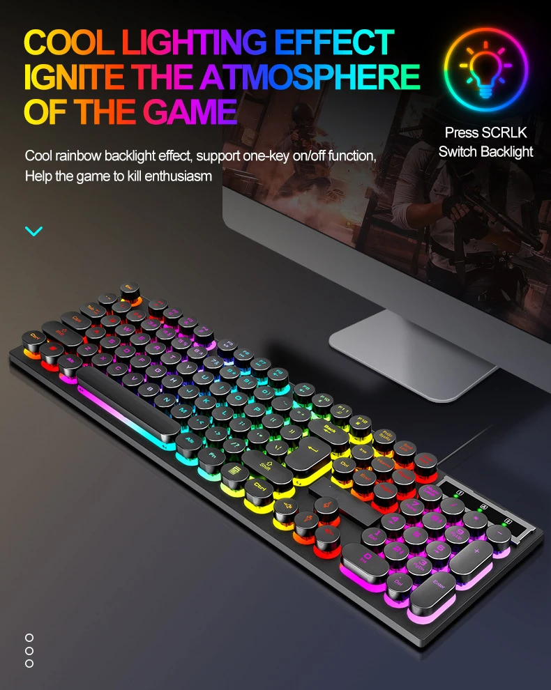 Mechanical-Keyboard-USB-Wired-104-key-keyboard-Gaming-RGB-backlight ...