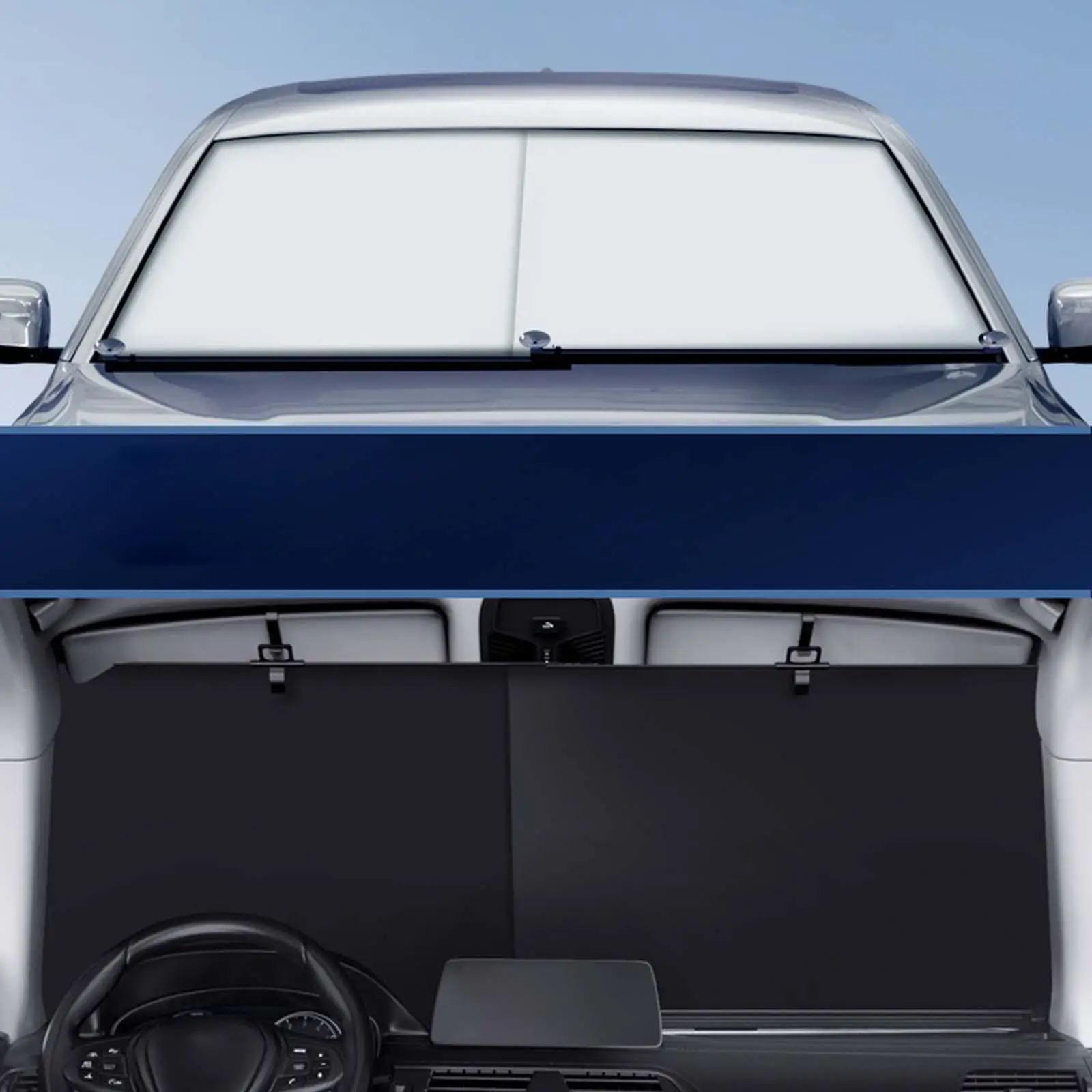 2Pcs-Car-Windshield-Sun-Shade-Retractable-Adjustable-Truck-Vans-Front ...