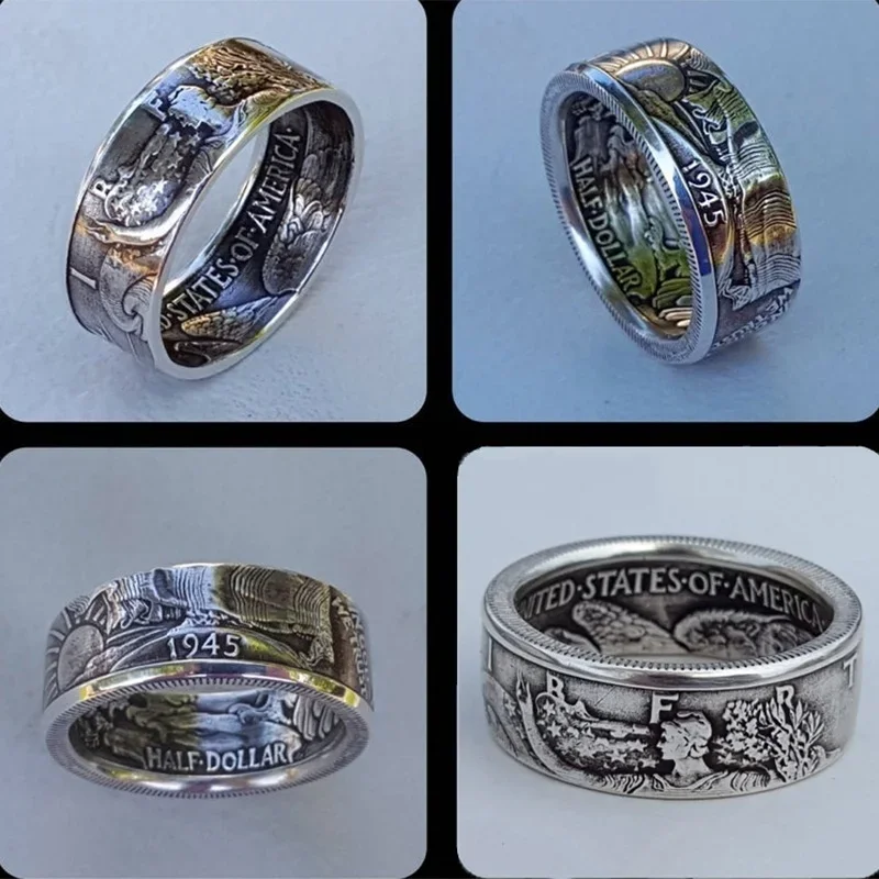 Fashion-HipHop-Party-Personalized-Coin-Morgan1945-Versatile-Ring ...