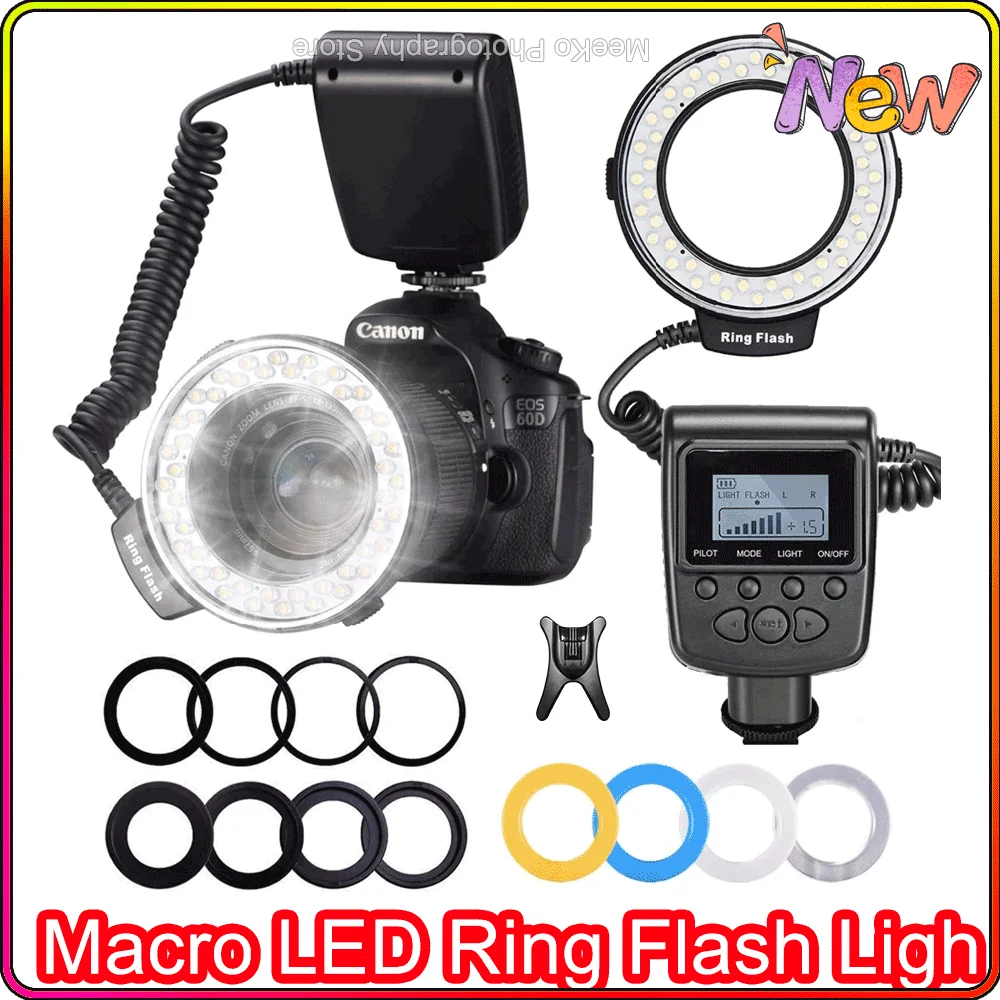 RF-550D-48-Macro-LED-Ring-Flash-Light-With-8-Adapter-Ring-For-Nikon ...