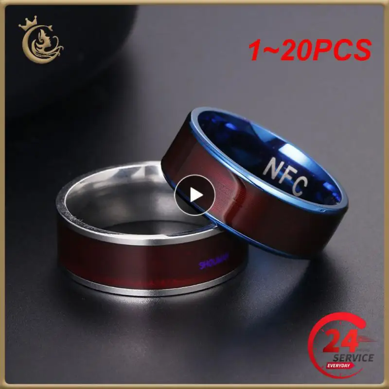1-20PCS-Fashion-Men-s-Wear-NFC-Smart-Ring-Stainless-Steel-Pay-Finger ...