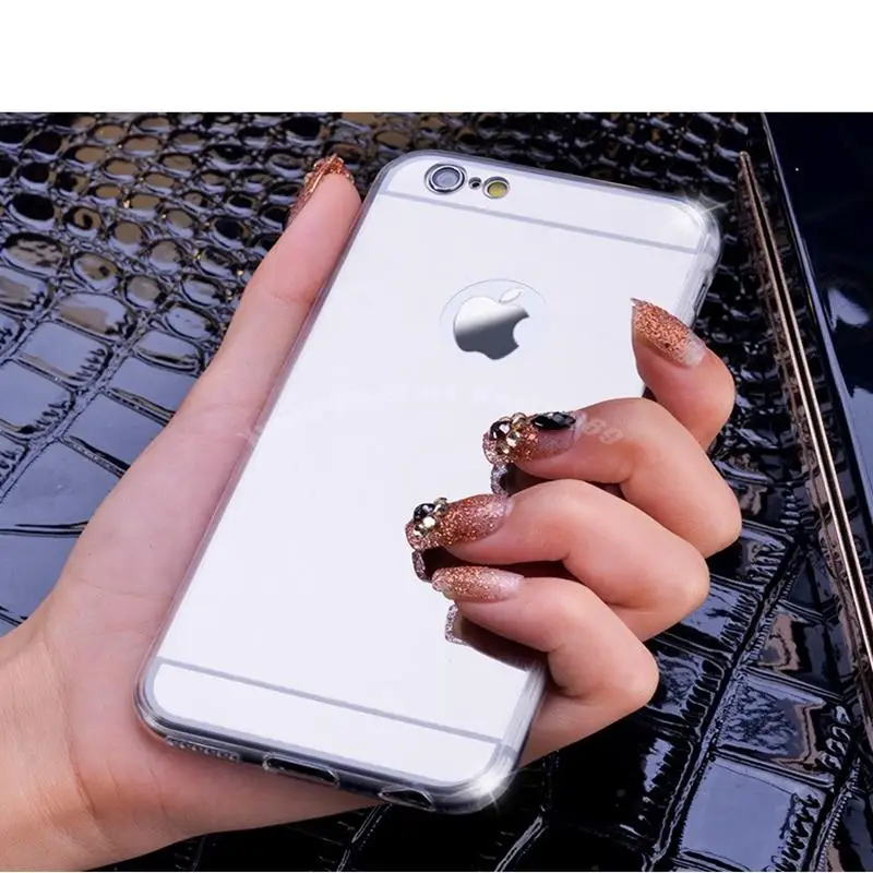 Новейшие Роскошные зеркальные гальванические мягкие прозрачные чехлы из ТПУ для iphone 6 / 6S 4 ...