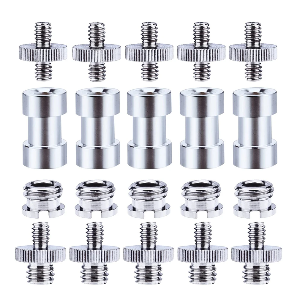 5-Pieces-1-4-Inch-3-8-Inch-Converter-Threaded-Screws-Adapter-Mount-Set ...