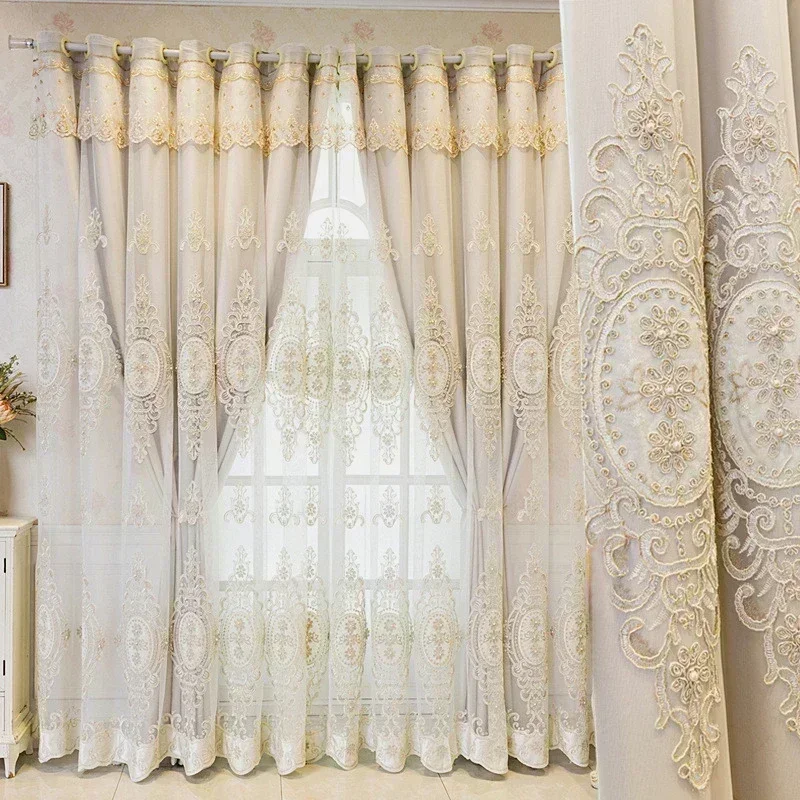 Luxury-3D-Floral-Embossed-Curtains-for-Living-Room-Bedroom-Decor ...