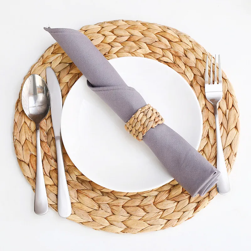 5x5cm Natural Material Straw Corn Husk Napkin Ring Water Hyacinth Grass ...