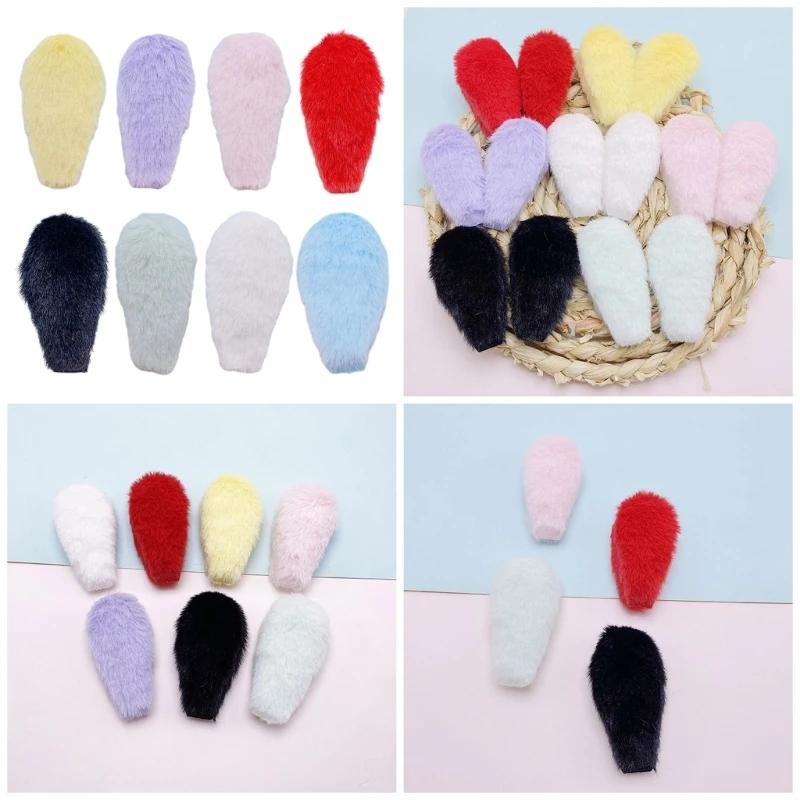 10-Pcs-DIY-Padded-Appliques-Plush-Furry-Hairpin-Handmade-Rabbit-Ears ...