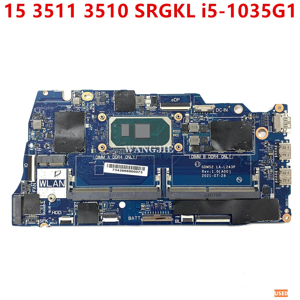 Laptop-Motherboard-usado-Dell-Inspiron-15-3511-Vostro-15-3510-i5-1035G1 ...