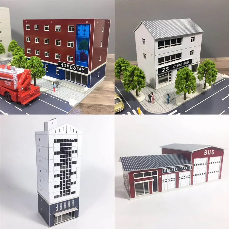 1-150-N-Scale-Building-Model-Japanese-Modern-City-Building-Train-Scene ...