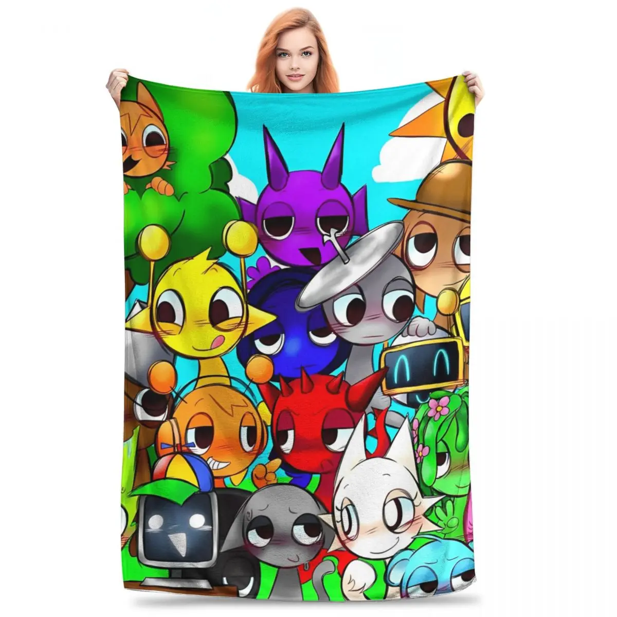Sprunki Blanket Super Soft Warm Throw Blankets for Sofa Multiple Sizes ...