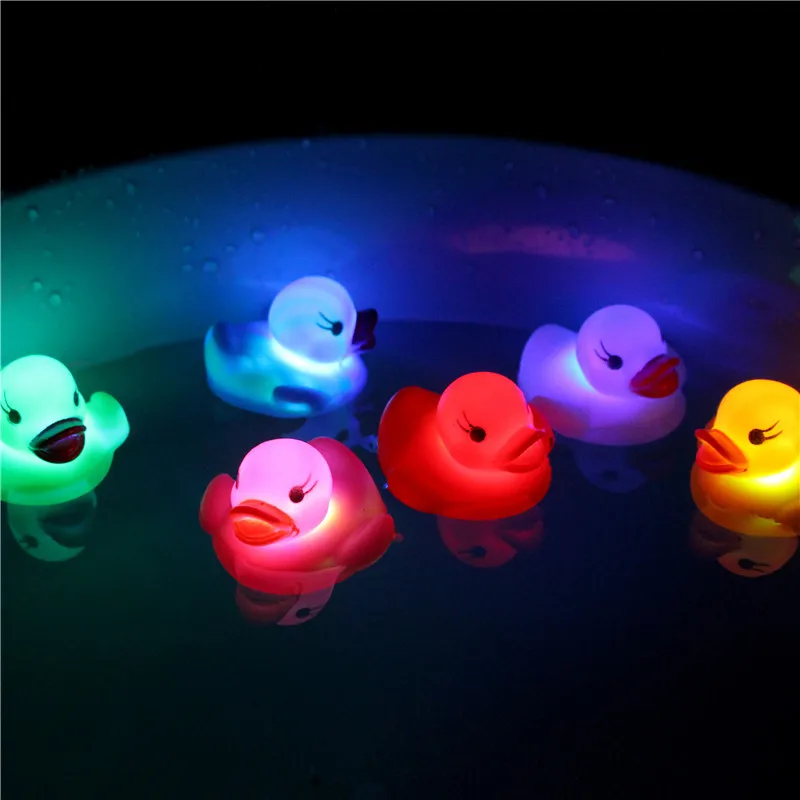 1PC-New-Cute-Rubber-Duck-Bath-Flashing-Light-Toy-Duck-Baby-Shower ...