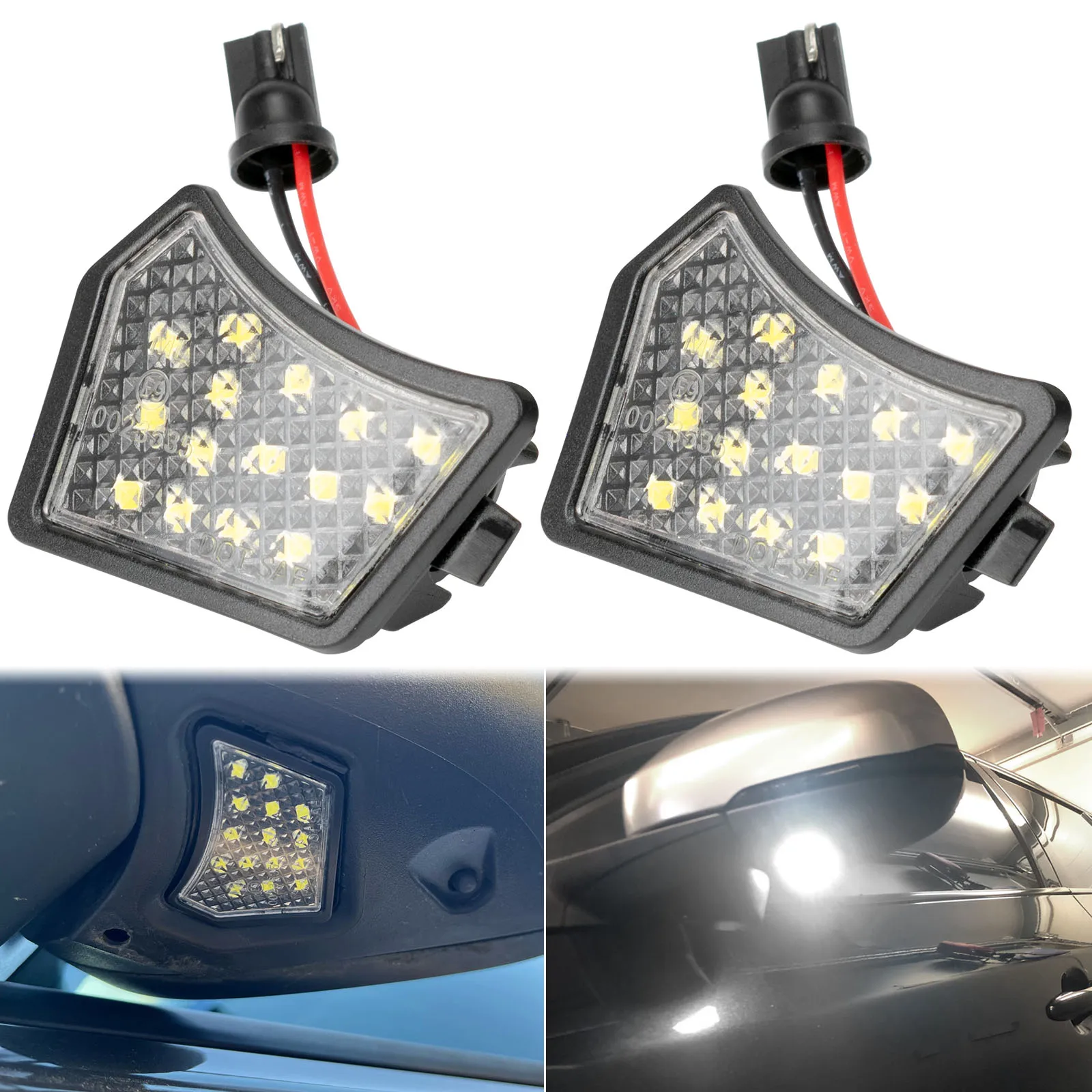 2x LED Under Mirror Puddle Light For Volvo V40 V50 V60 V70 MK3 C70 MK2 ...